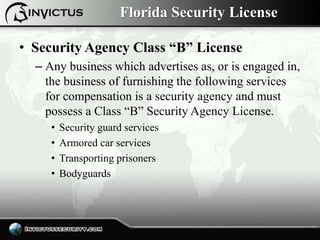 Florida Security License Types | PPTX