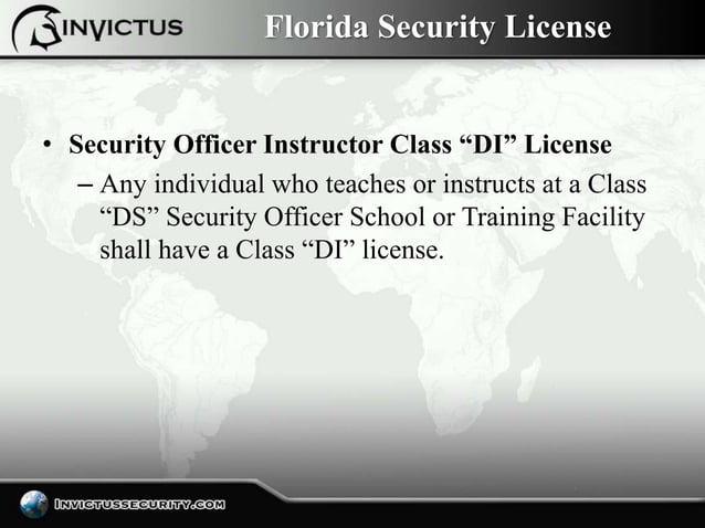 Florida Security License Types | PPTX