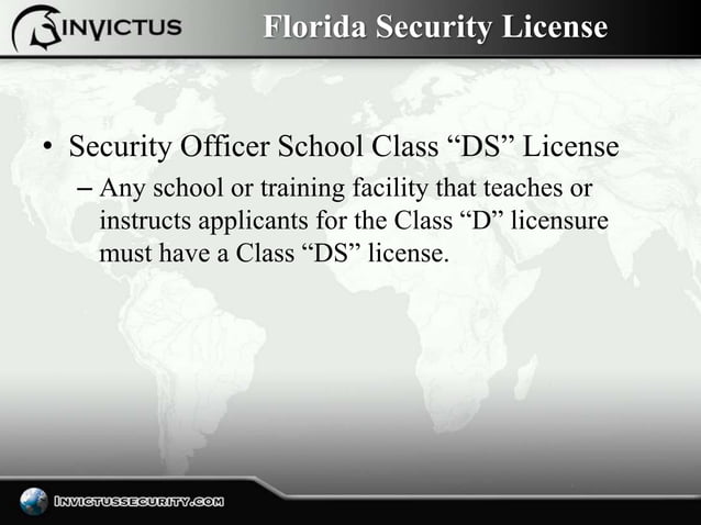 Florida Security License Types | PPTX