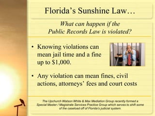 Florida's Sunshine and Public Records Laws | PPTX