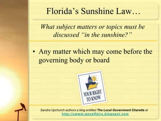 Florida's Sunshine and Public Records Laws | PPTX
