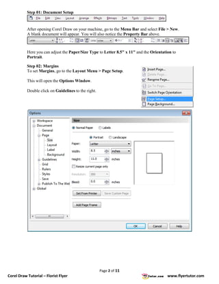 Corel Draw Tutorial: Florist Flyer | PDF | Desktop Publishing | Computer Software and Applications