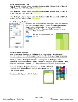 Corel Draw Tutorial: Florist Flyer | PDF | Desktop Publishing | Computer Software and Applications