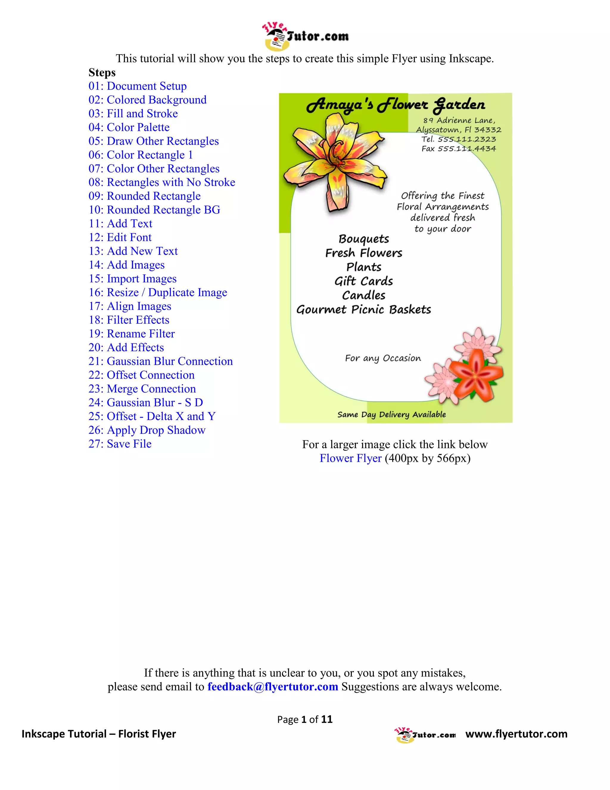 Inkscape Tutorials: Florist Flyer | PDF