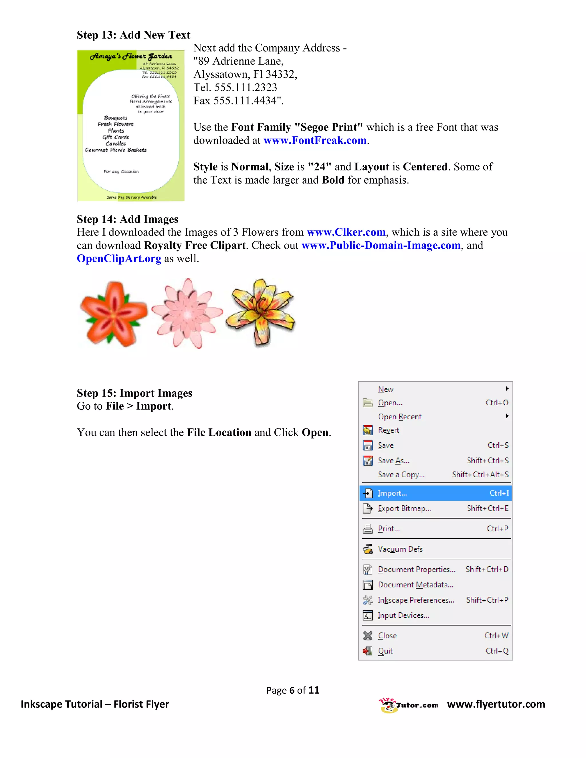 Inkscape Tutorials: Florist Flyer | PDF
