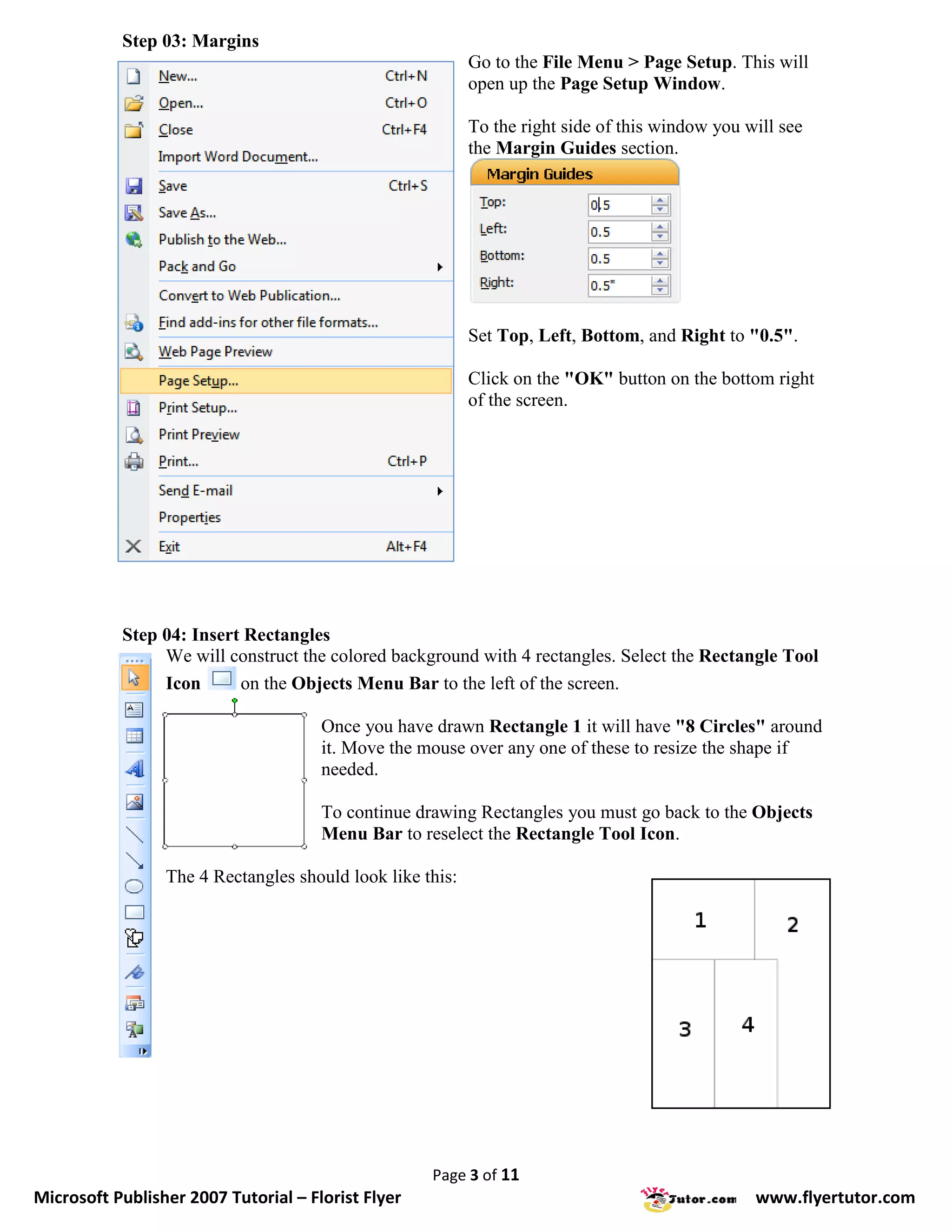 Microsoft Publisher 2007 Tutorials: Florist Flyer | PDF