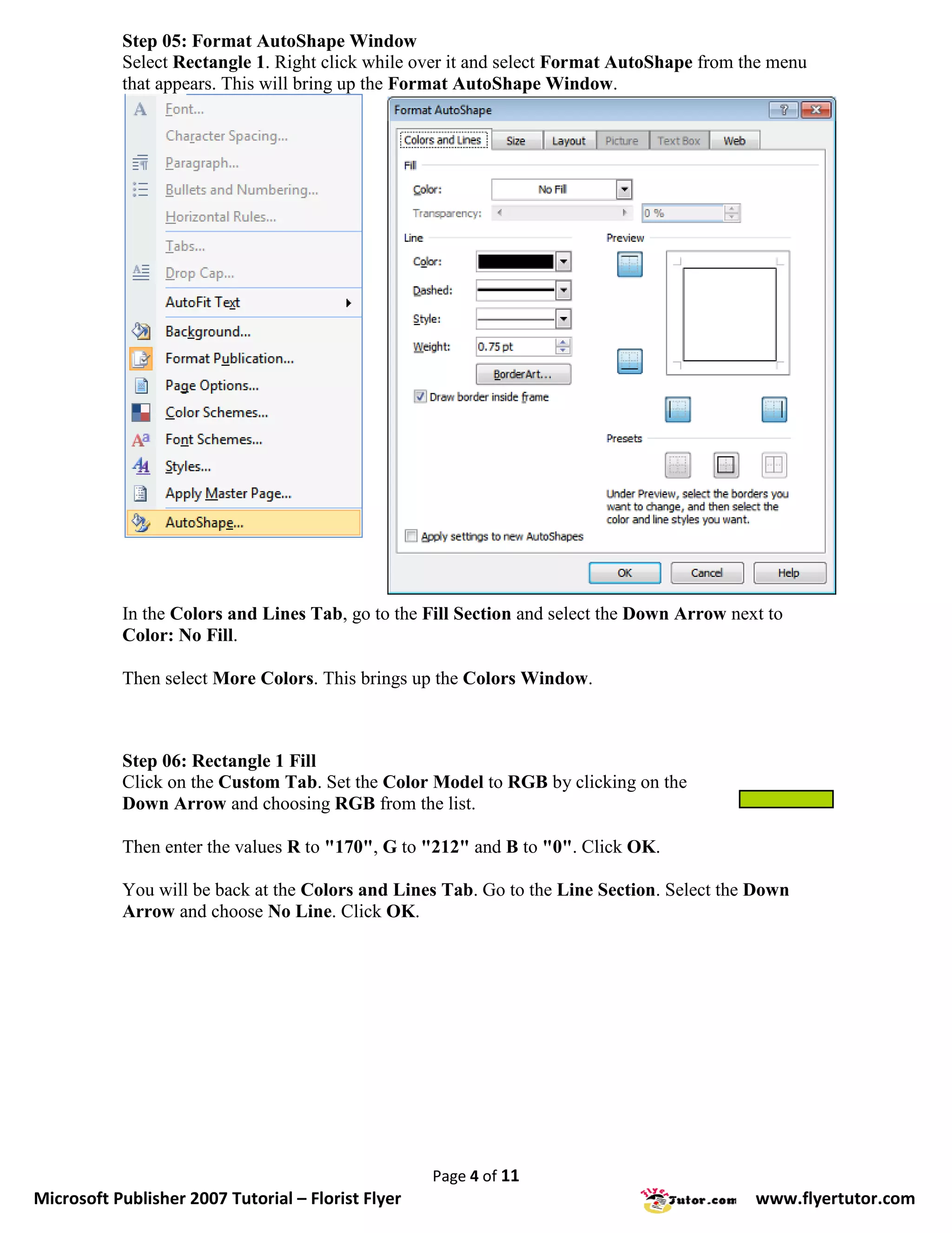 Microsoft Publisher 2007 Tutorials: Florist Flyer | PDF