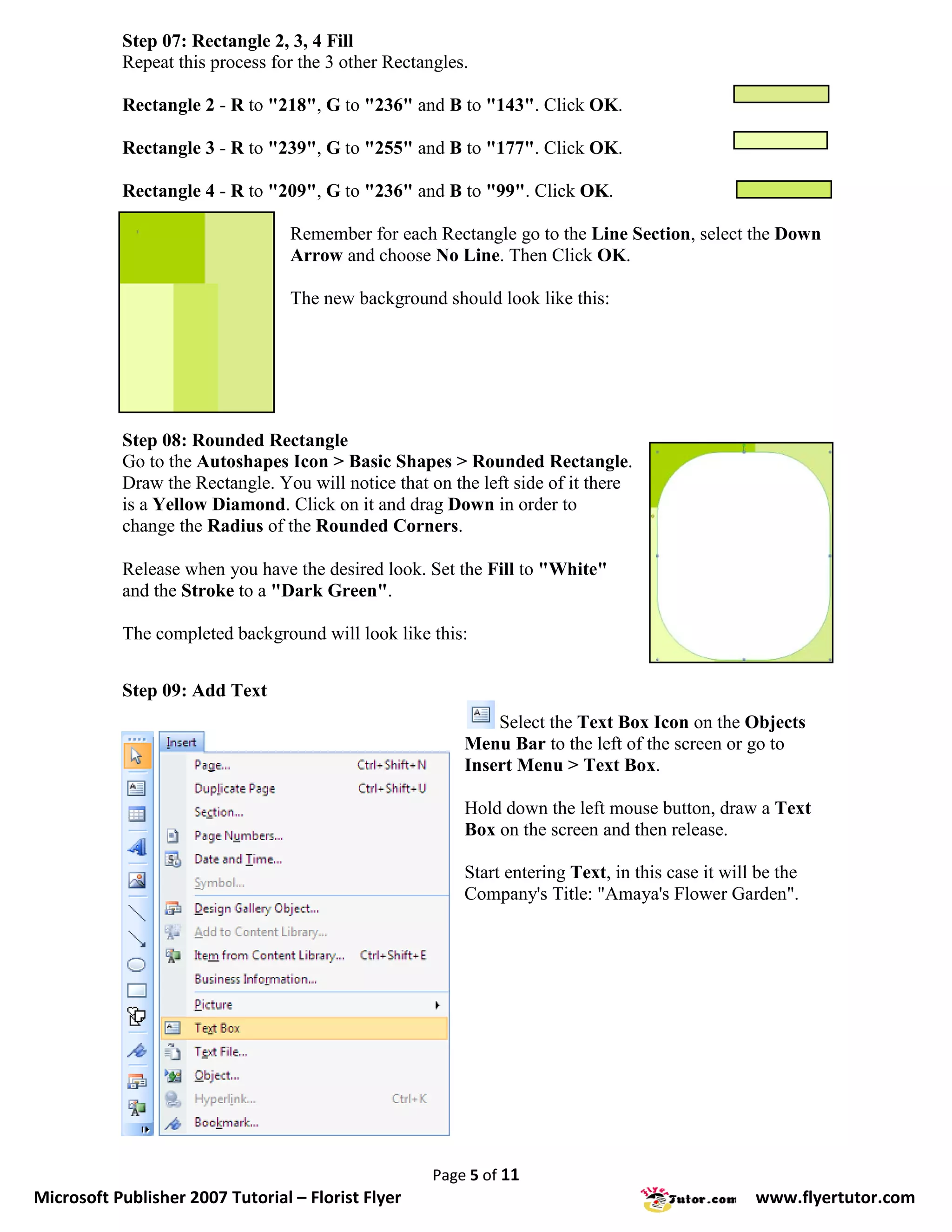 Microsoft Publisher 2007 Tutorials: Florist Flyer | PDF