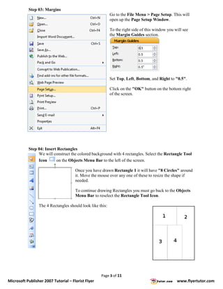 Microsoft Publisher 2007 Tutorials: Florist Flyer | PDF