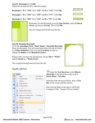 Microsoft Publisher 2007 Tutorials: Florist Flyer | PDF