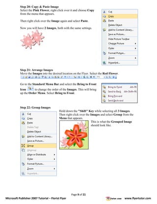 Microsoft Publisher 2007 Tutorials: Florist Flyer | PDF