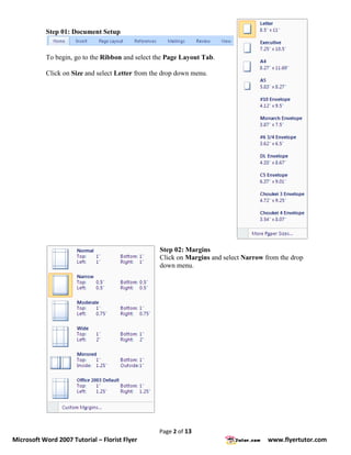 Microsoft Word 2007 Tutorials: Florist Flyer | PDF