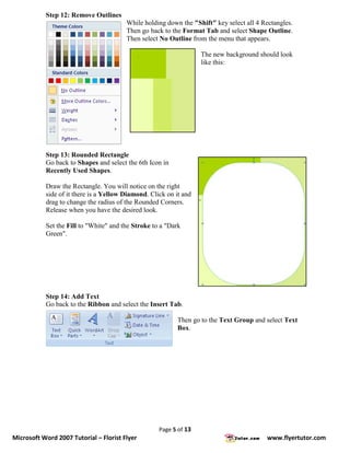 Microsoft Word 2007 Tutorials: Florist Flyer | PDF