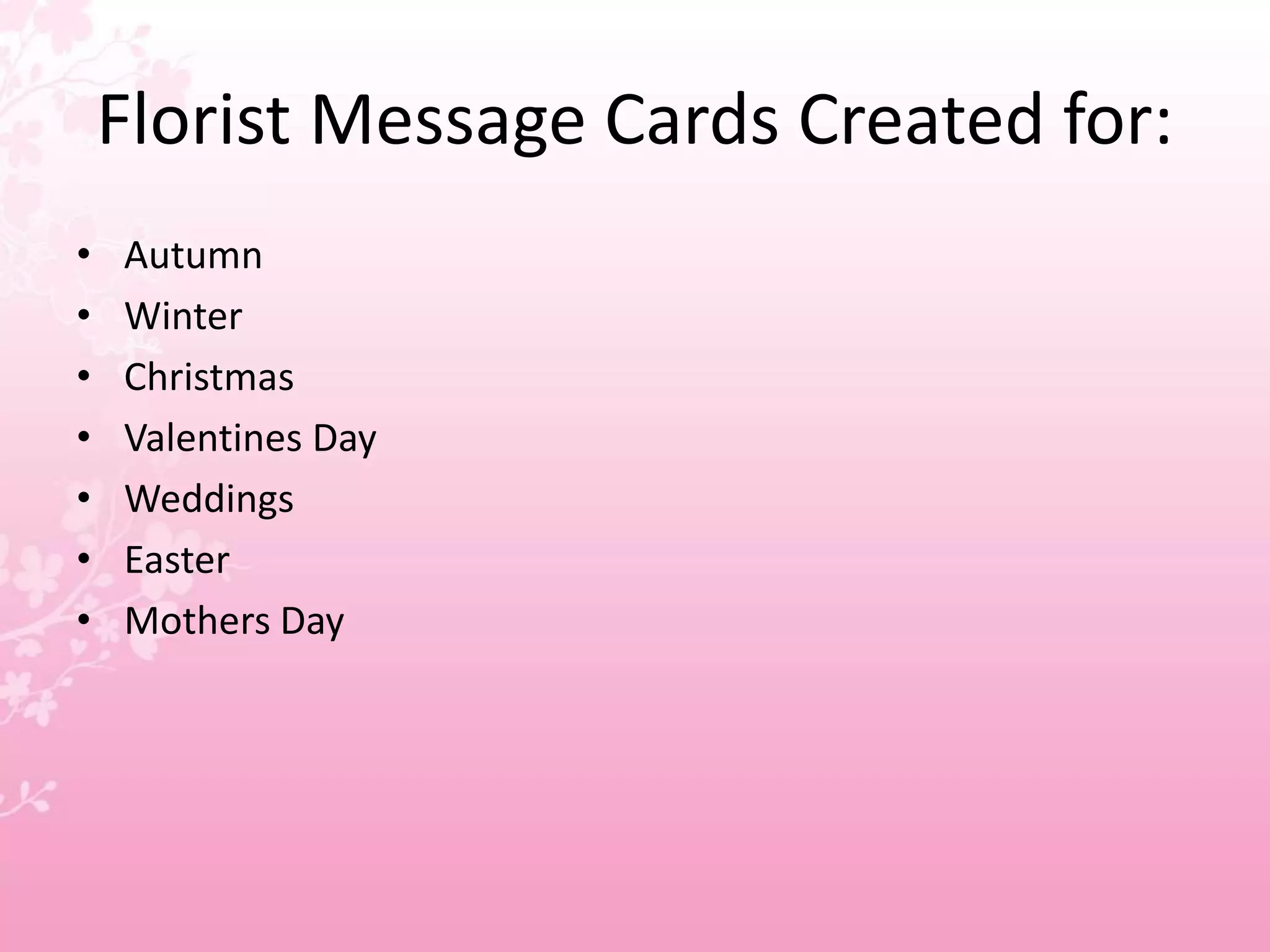 Florist message cards | PPTX
