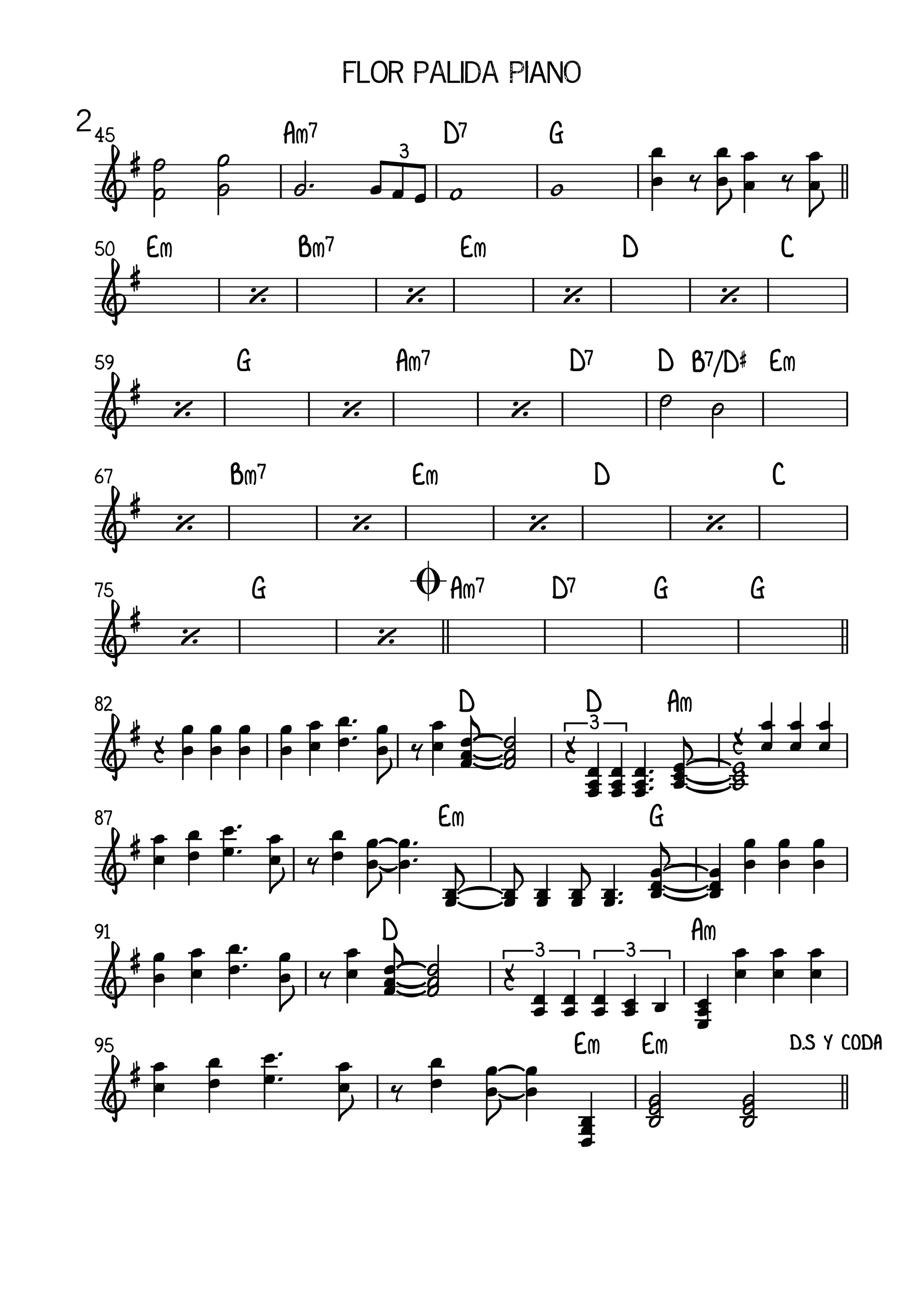 Flor palida (bass) marc anthony | PDF