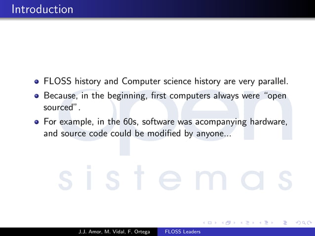 Floss leaders - OpenSistemas | PPT