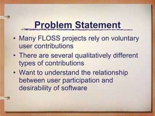 User Contribution and Desirable Software | PPT