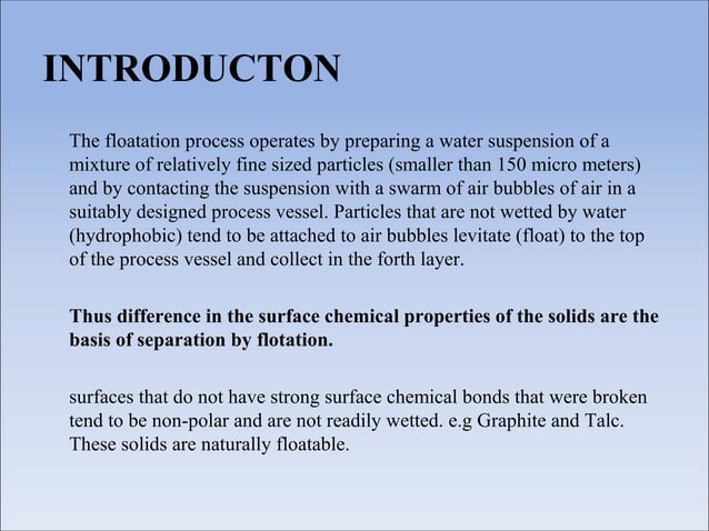 Flotation | PPT | Chemistry | Science