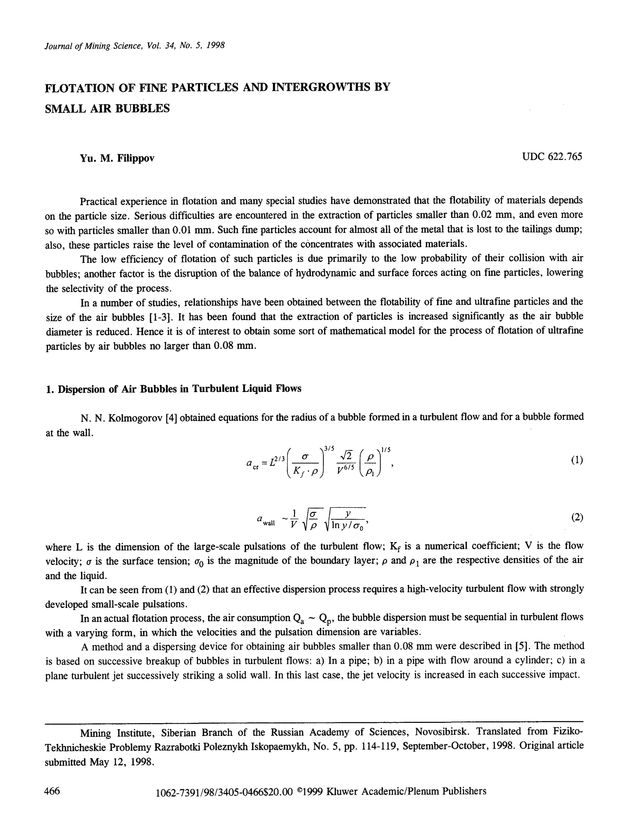 Flotation fine-particles | PDF