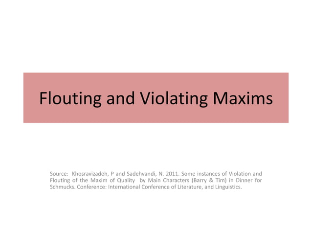 Flouting and violating maxims | PPTX