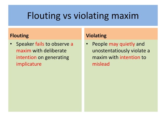Flouting and violating maxims | PPTX