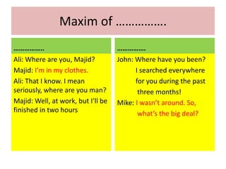 Flouting and violating maxims | PPTX