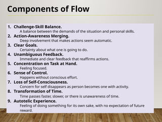 Flow concept in positive psychology vacc | PPTX