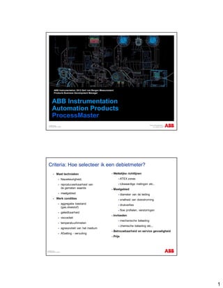 ABB Instrumentation. Automation products, ProcessMaster | PDF