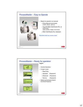 ABB Instrumentation. Automation products, ProcessMaster | PDF