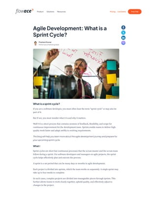 Agile Development: What is a Sprint Cycle? | PDF