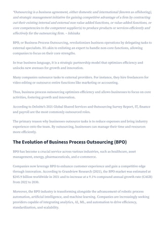 Business Process Outsourcing (BPO): Everything You Need To Know | PDF