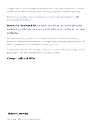 Business Process Outsourcing (BPO): Everything You Need To Know | PDF