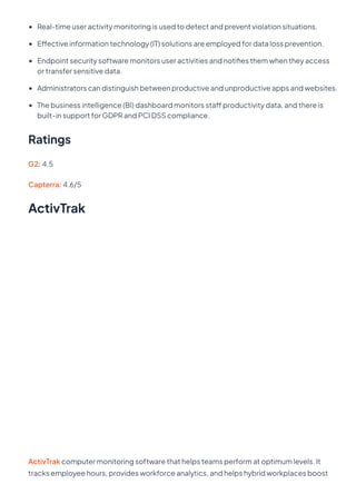 Computer Monitoring: 6 Best PC Monitoring Software | PDF