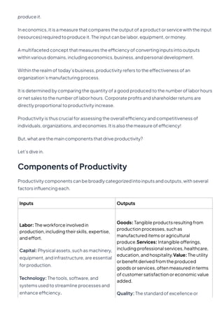 What Are The Different Types Of Productivity? | PDF