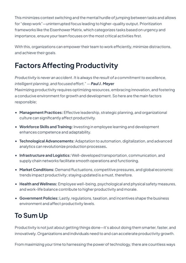 What Are The Different Types Of Productivity? | PDF