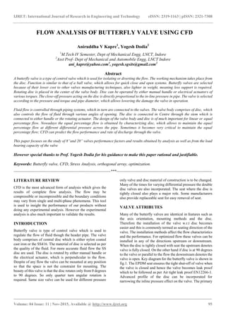 Flow analysis of butterfly valve using cfd | PDF