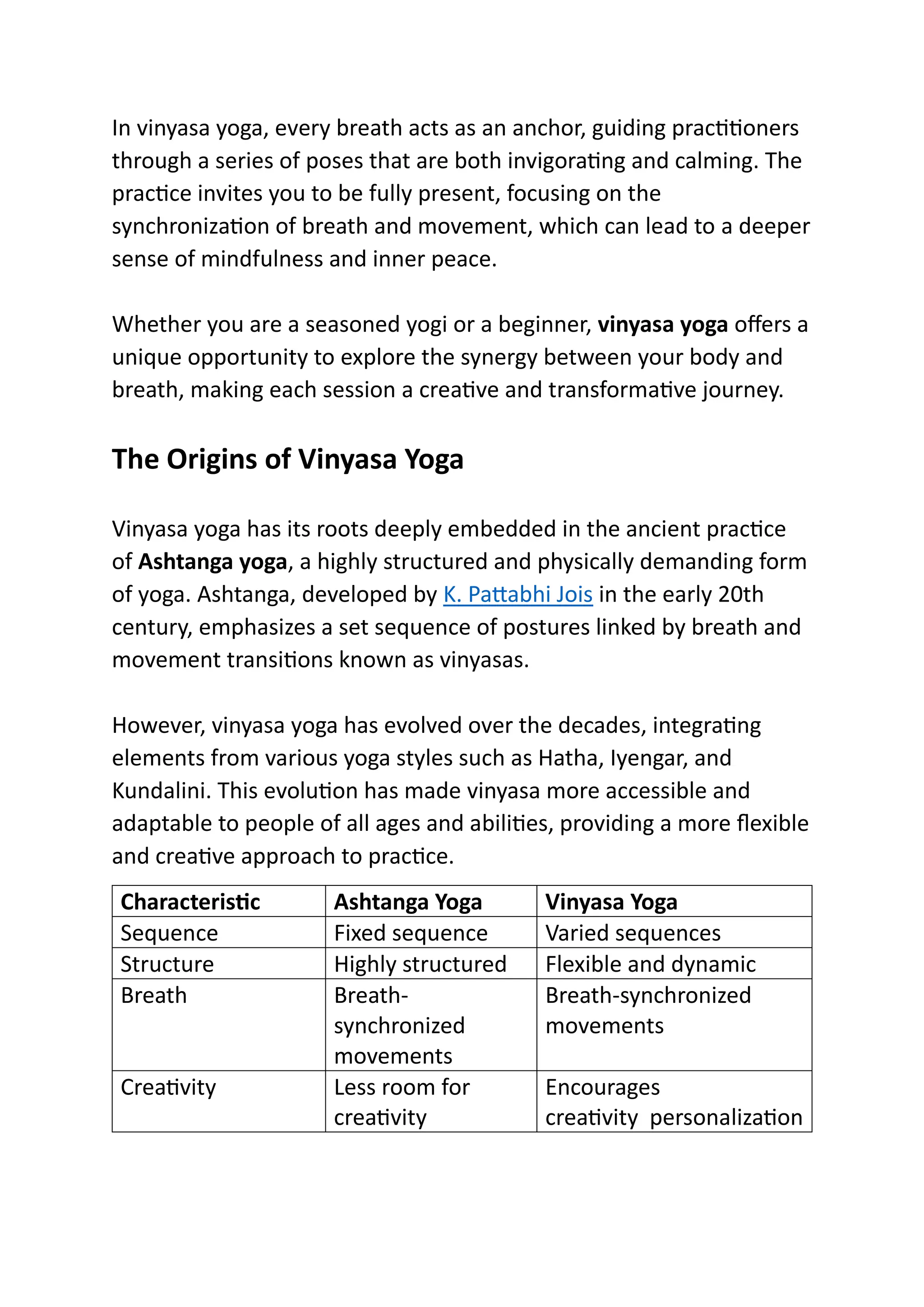 Flow and Breath: Understanding What is Vinyasa Yoga? | PDF