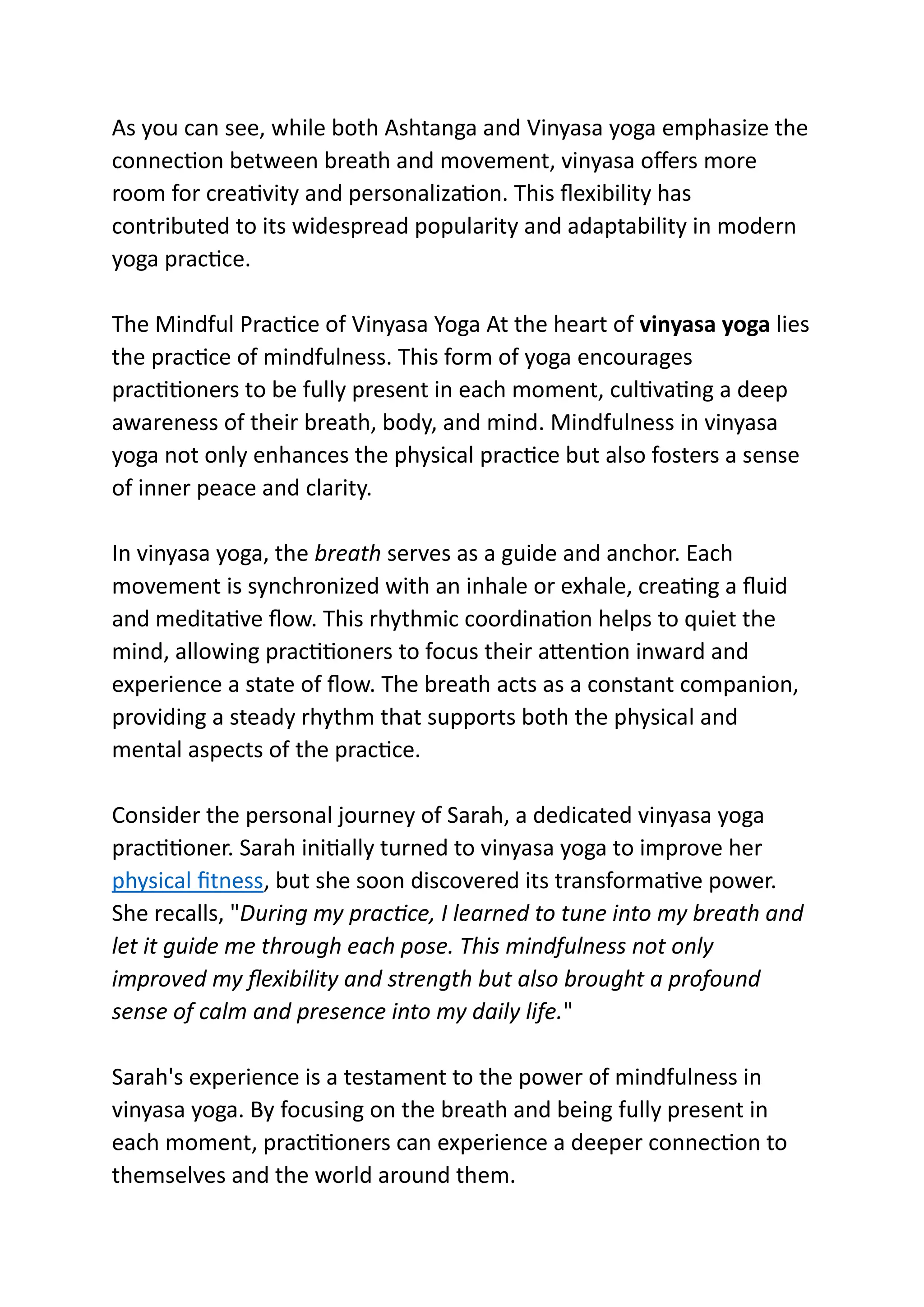 Flow and Breath: Understanding What is Vinyasa Yoga? | PDF