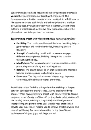 Flow and Breath: Understanding What is Vinyasa Yoga? | PDF