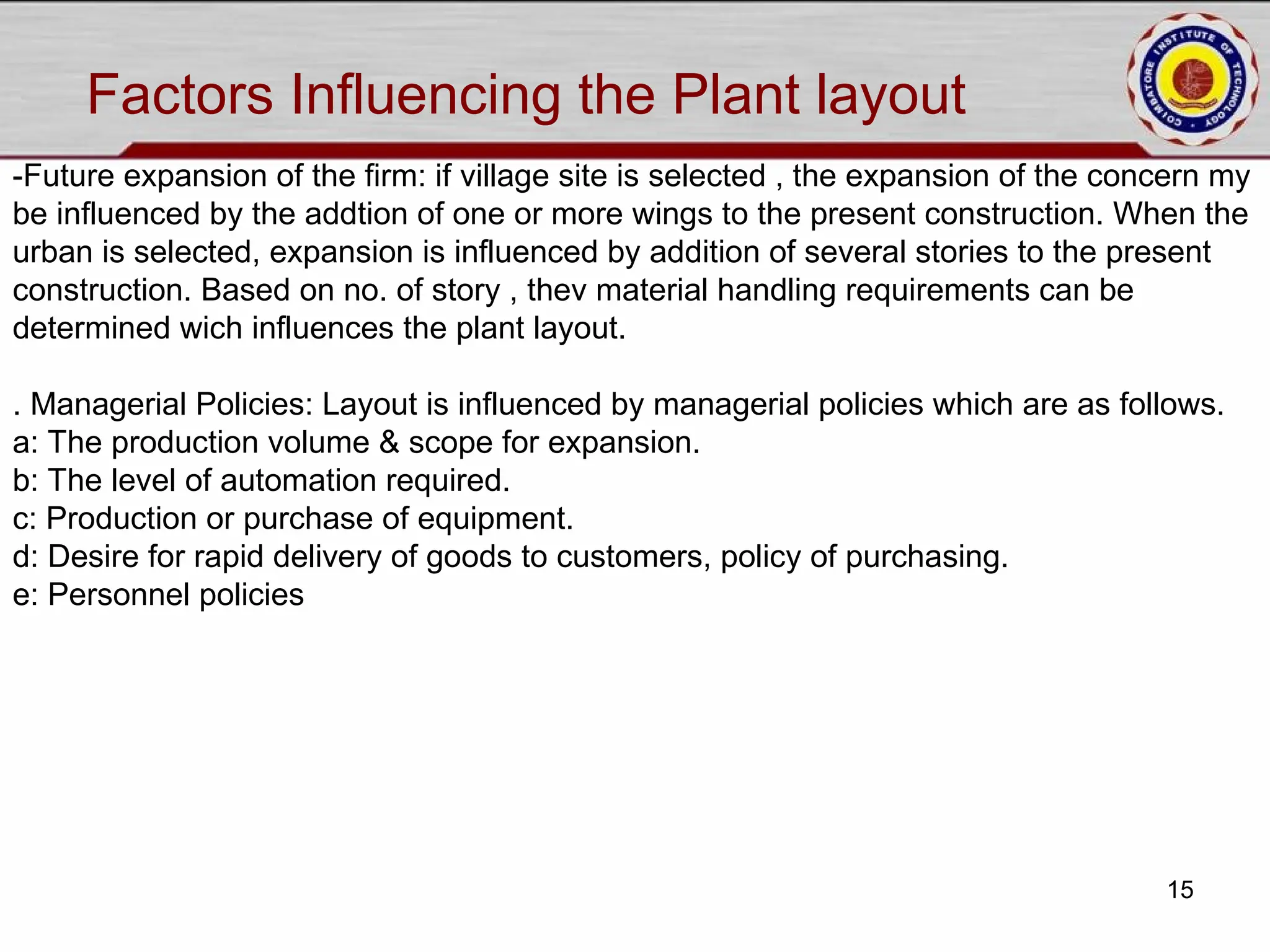 Plant layout and material handling sysytem | PPT
