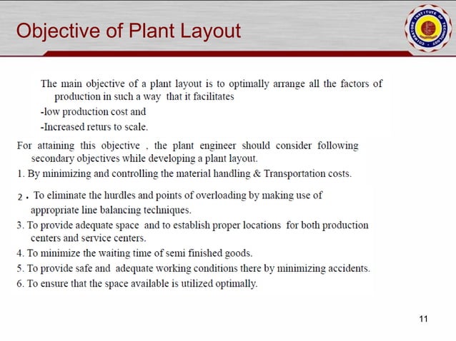 Plant layout and material handling sysytem | PPT