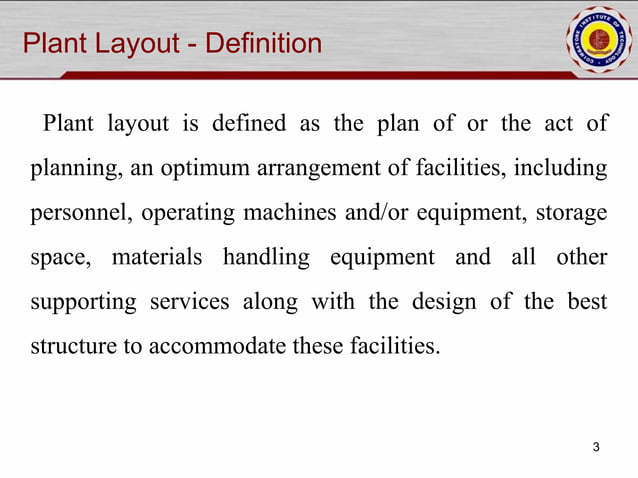 Plant layout and material handling sysytem | PPT