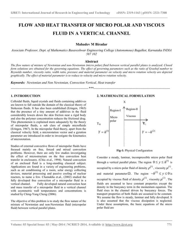 Flow and heat transfer of micro polar and viscous | PDF