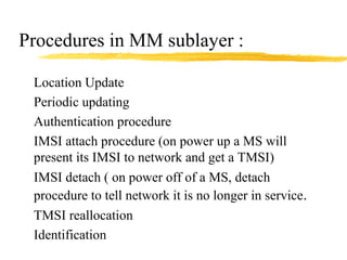 GSM - The Network Layer | PPT