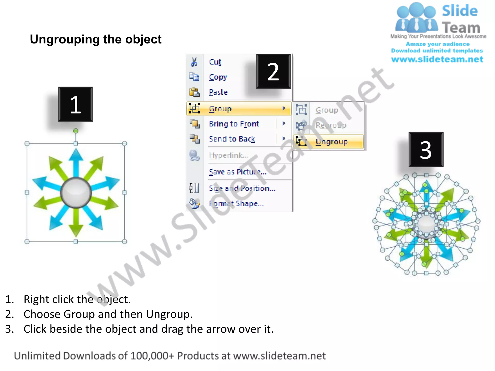 Flow chart 10 steps diverging form strategy radial process power point ...