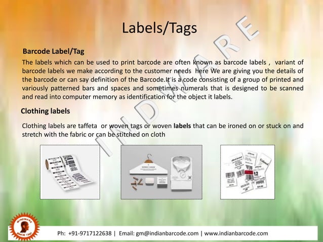 Indian Barcode Corporation Labels and tags for barcode and rfid ...