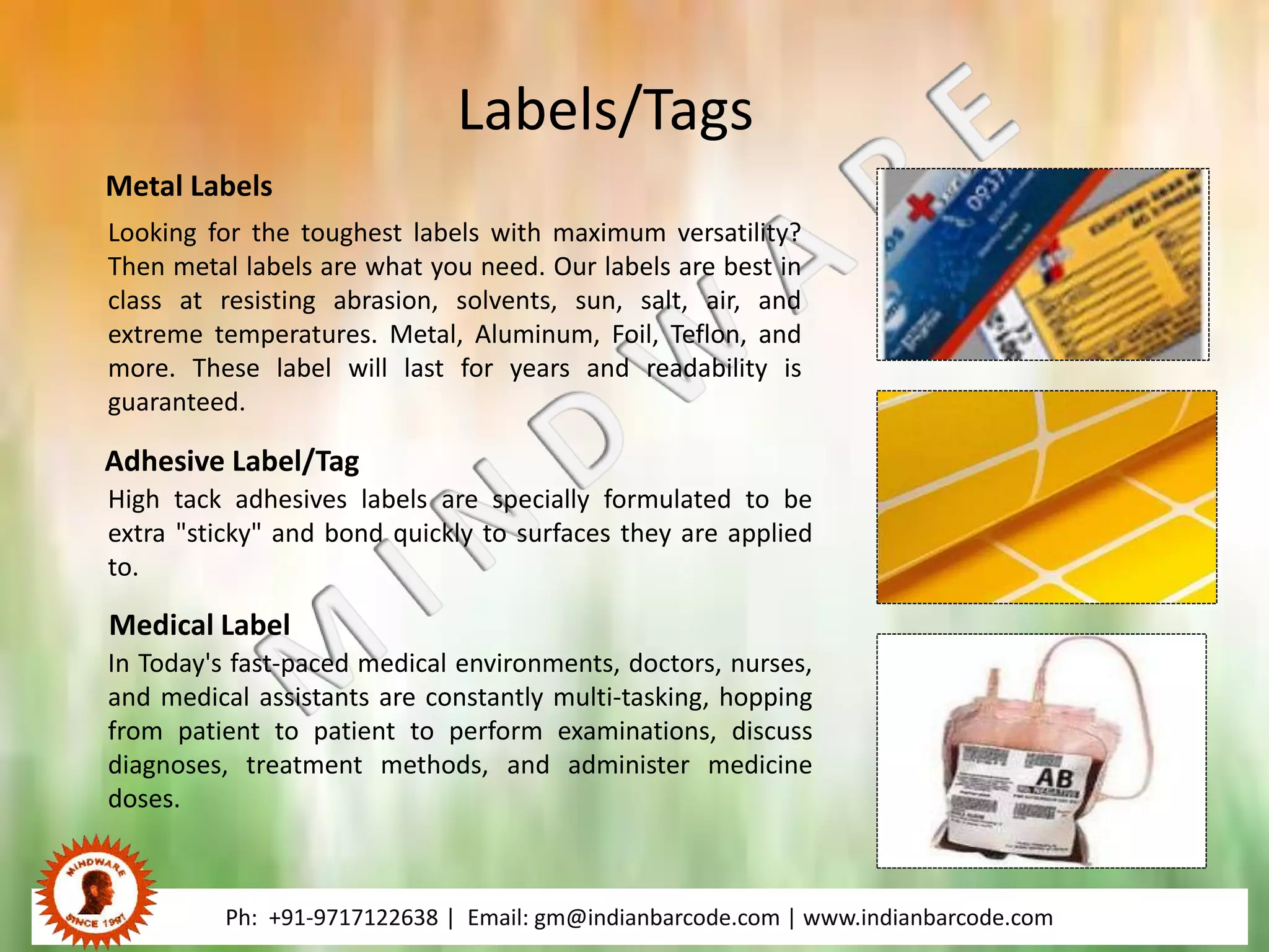 Barcode Labels manufacturer | PPTX