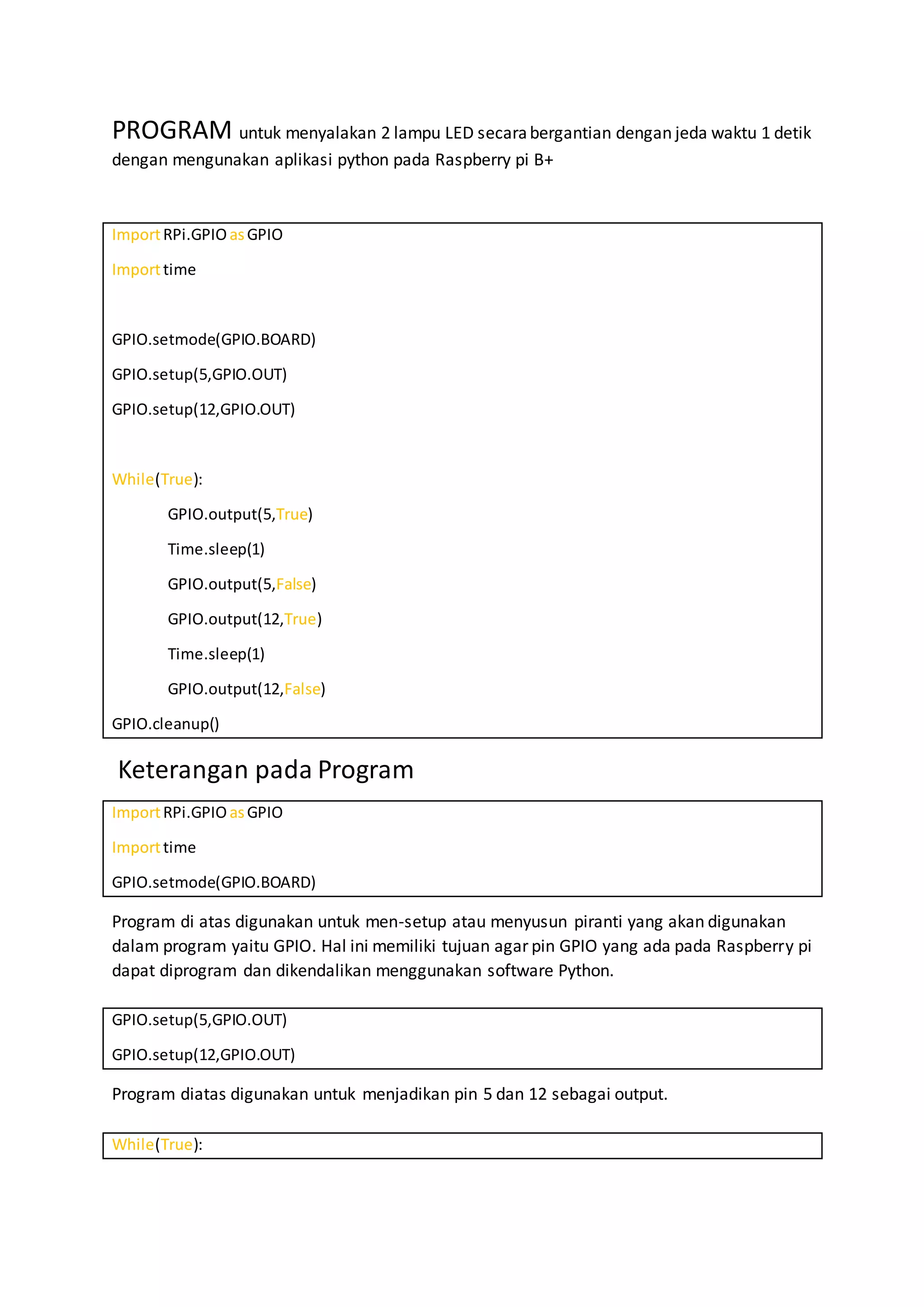 Flowchart dan Program untuk Menyalakan Dua Led | DOCX