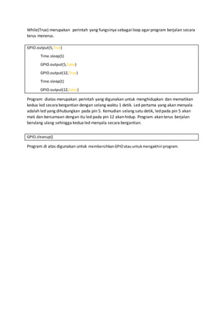 Flowchart dan Program untuk Menyalakan Dua Led | DOCX