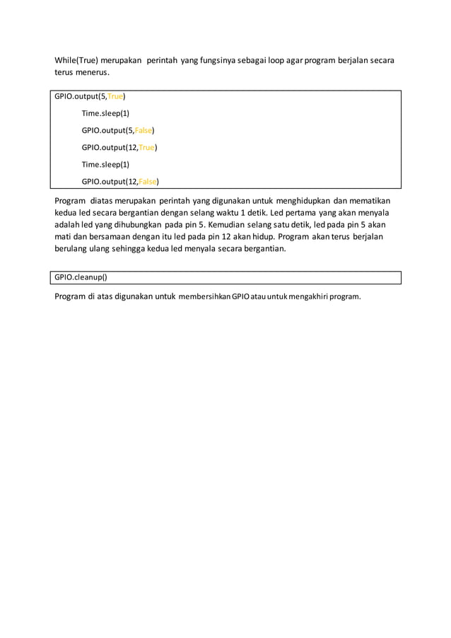 Flowchart dan Program untuk Menyalakan Dua Led | DOCX